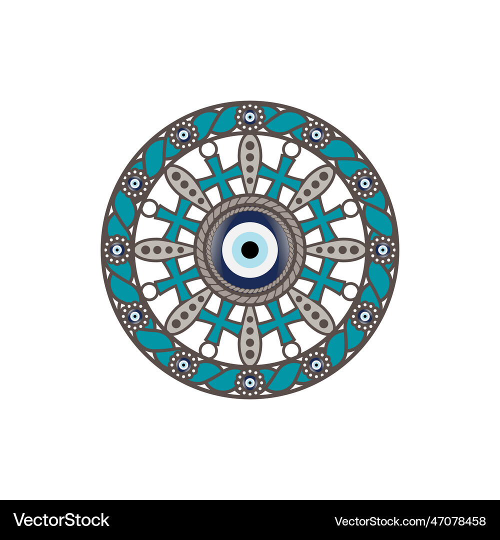 Image of evil eye amulet or brooch Royalty Free Vector Image