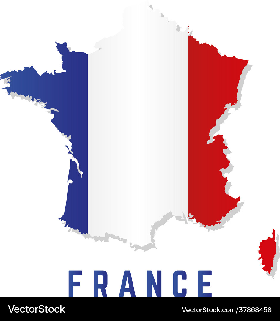 Isolated map with flag france Royalty Free Vector Image