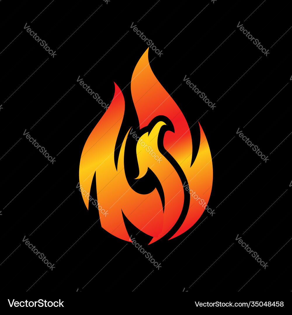 Modern flaming phoenix logo designs template Vector Image