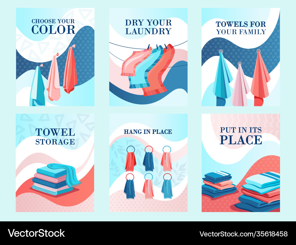 Modern flyers design for towels store Royalty Free Vector