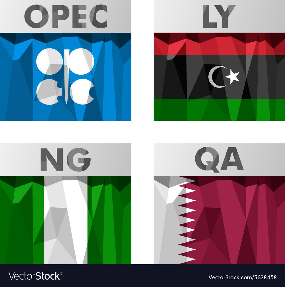 Opec countries flags Royalty Free Vector Image Opec countries flags Royalty Free Vector Image