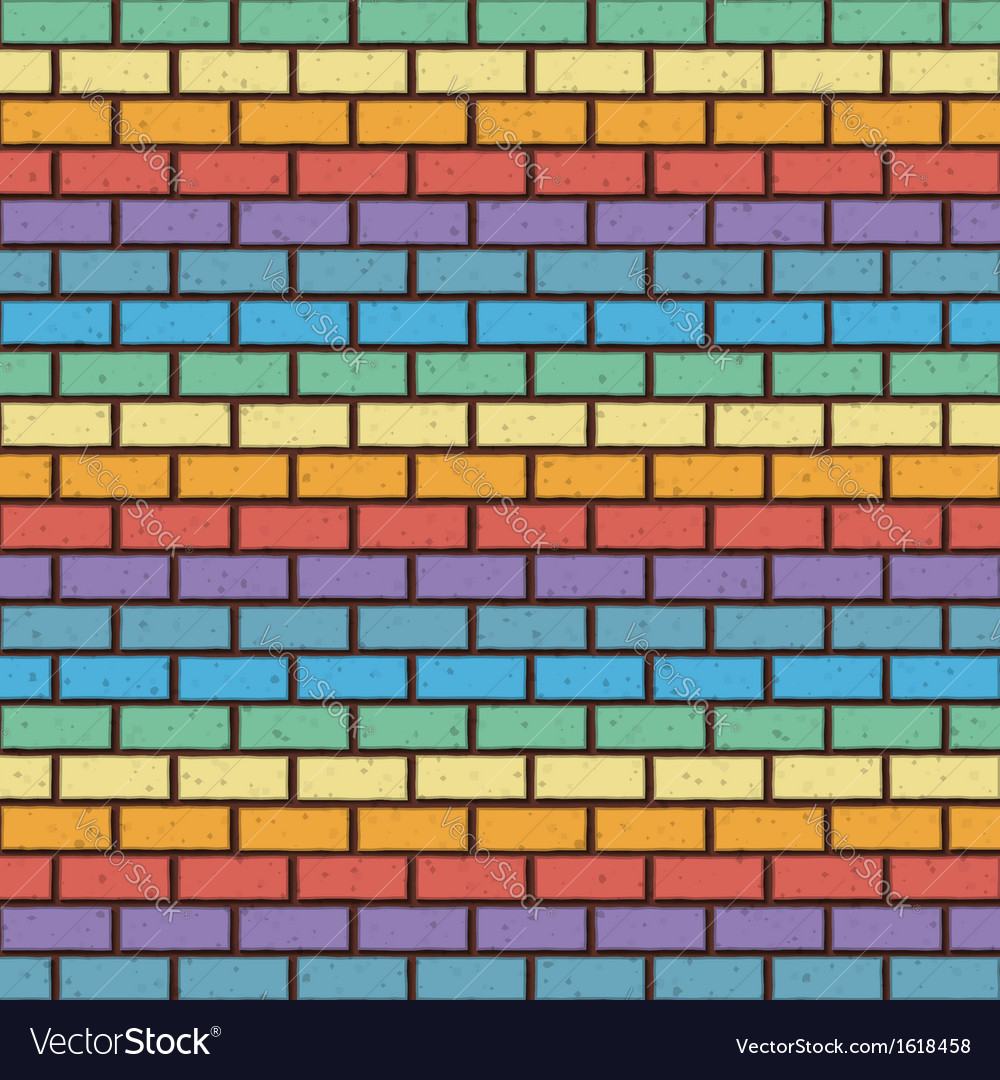 Rainbow bricks Royalty Free Vector Image - VectorStock