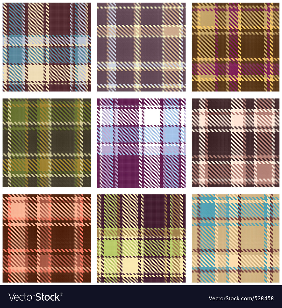 Set seamless checkered pattern Royalty Free Vector Image