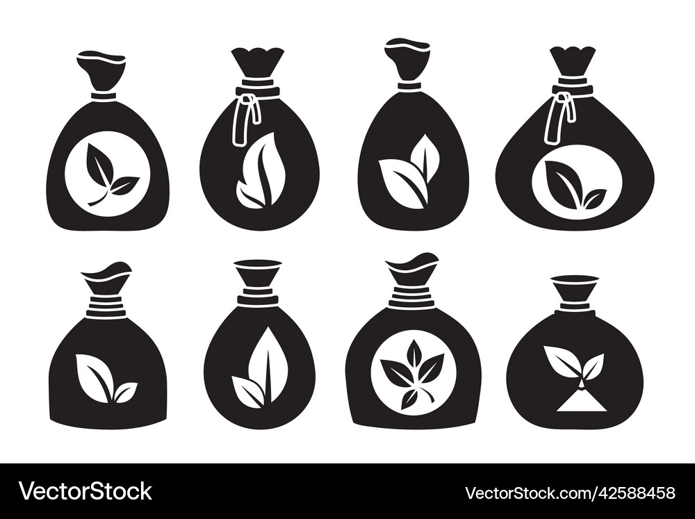 Soil bag icon compost sack symbol fertilizer Vector Image