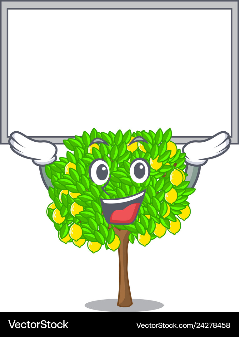 Up board lemon tree in the cartoon shape Vector Image