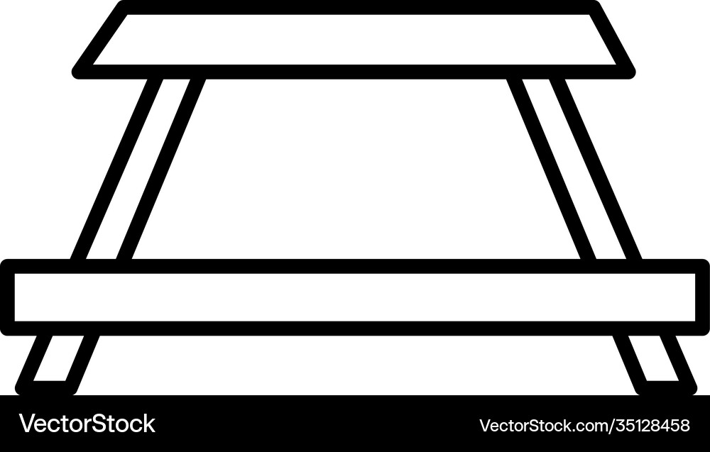 Wooden camping table line style icon Royalty Free Vector