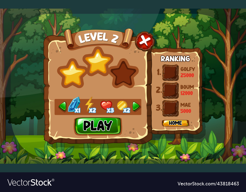 A game background template with elements Vector Image