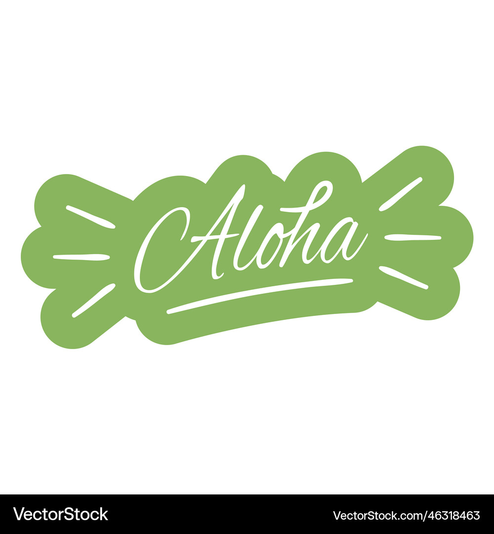 Aloha lettering cut out quote Royalty Free Vector Image