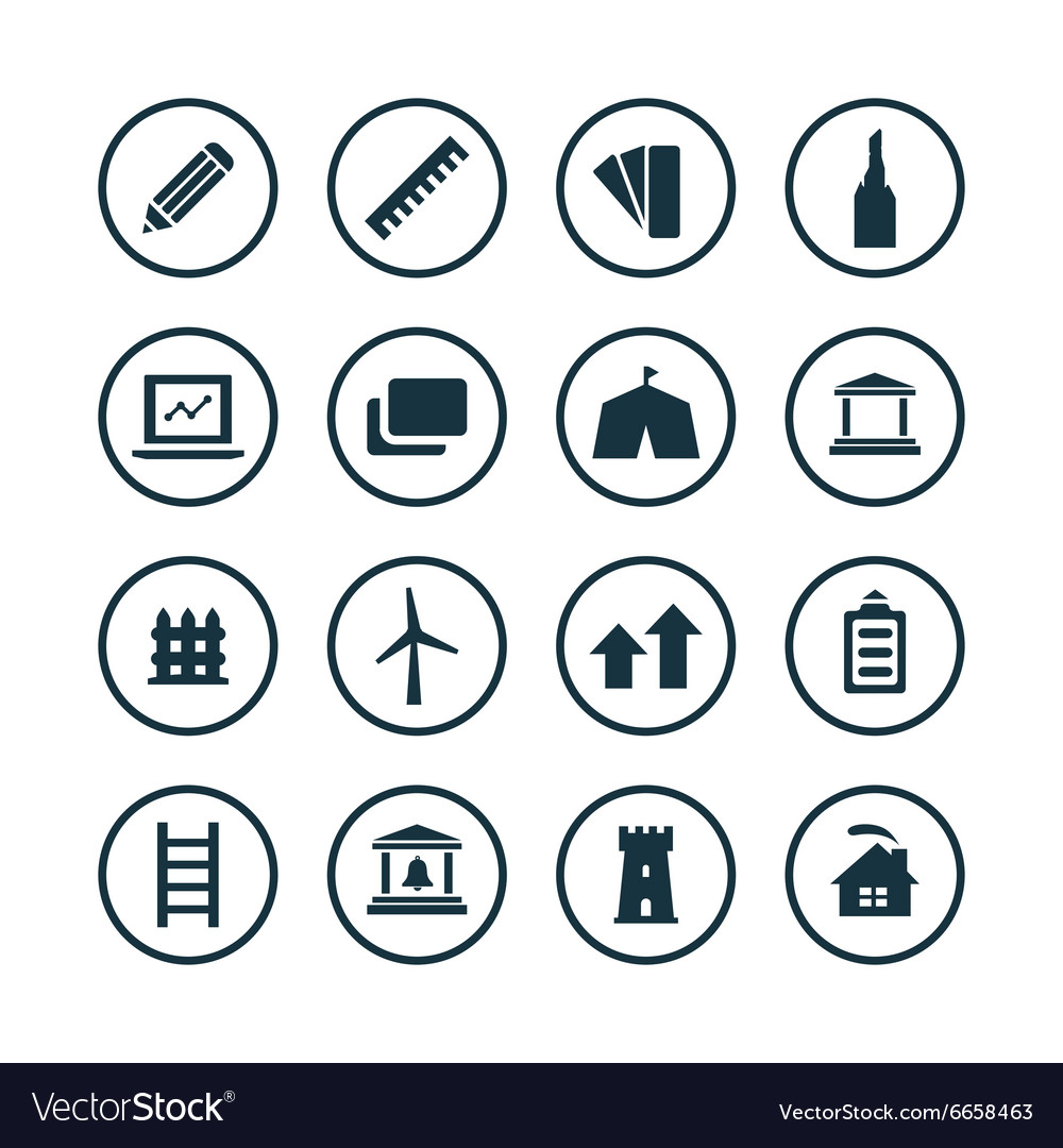 Architecture icons universal set Royalty Free Vector Image