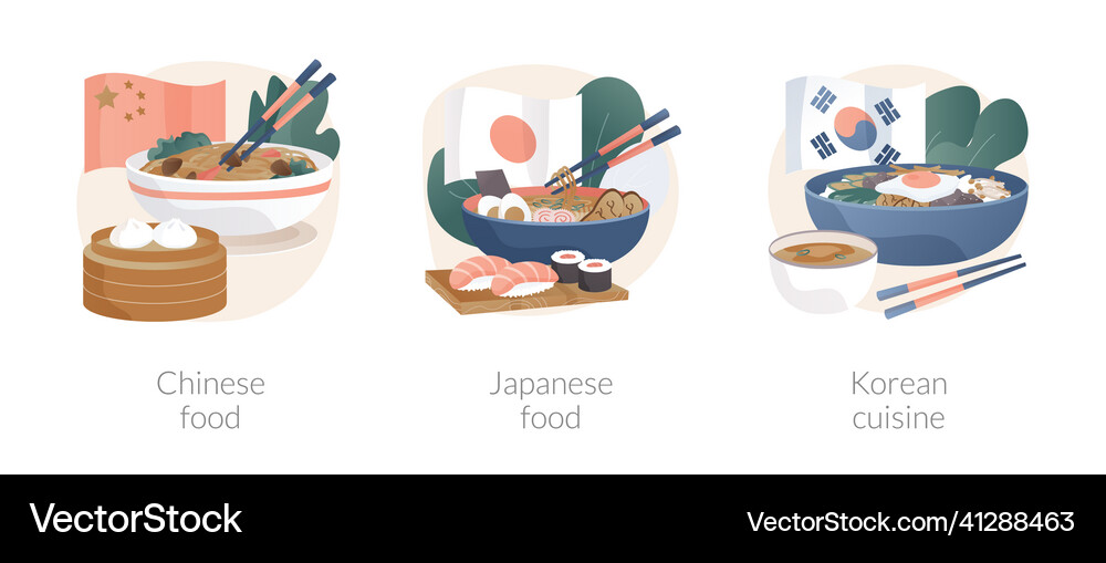 Asian food abstract concept Royalty Free Vector Image