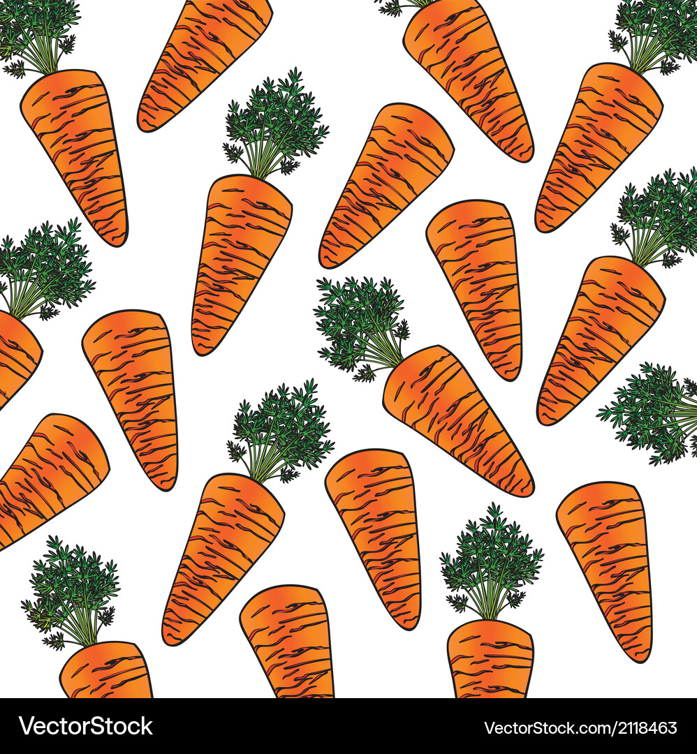 Background pattern carrot cartoon Royalty Free Vector Image