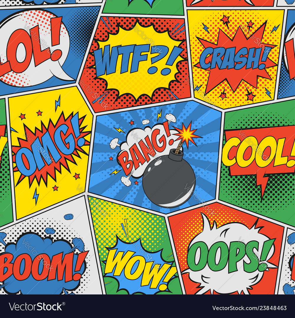 Comic seamless background Royalty Free Vector Image