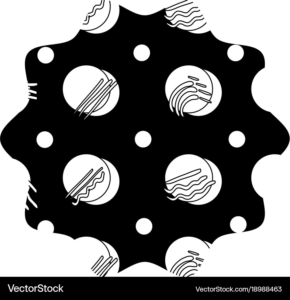 Contour star with geometric memphis style Vector Image