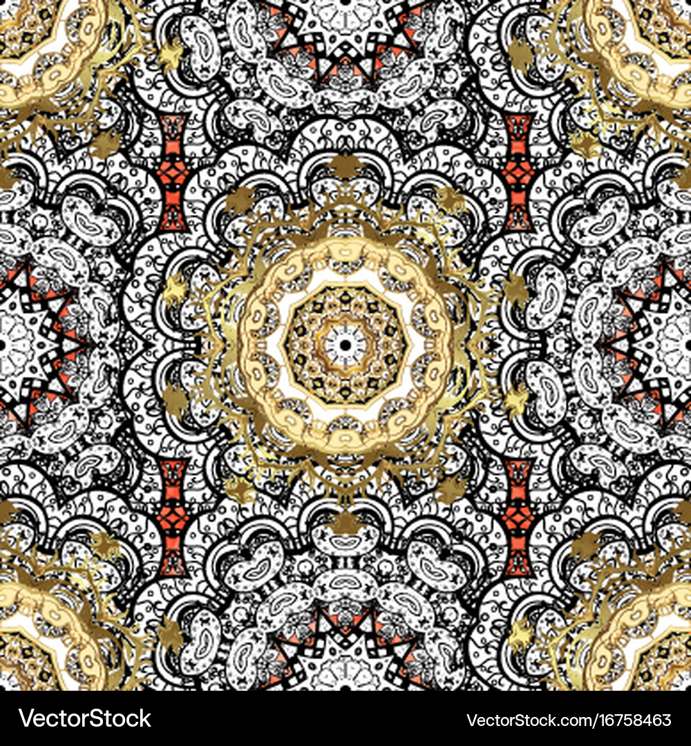 Floral ornament brocade textile pattern glass Vector Image