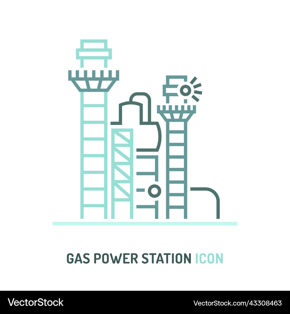 Gas power station icon editable Royalty Free Vector Image