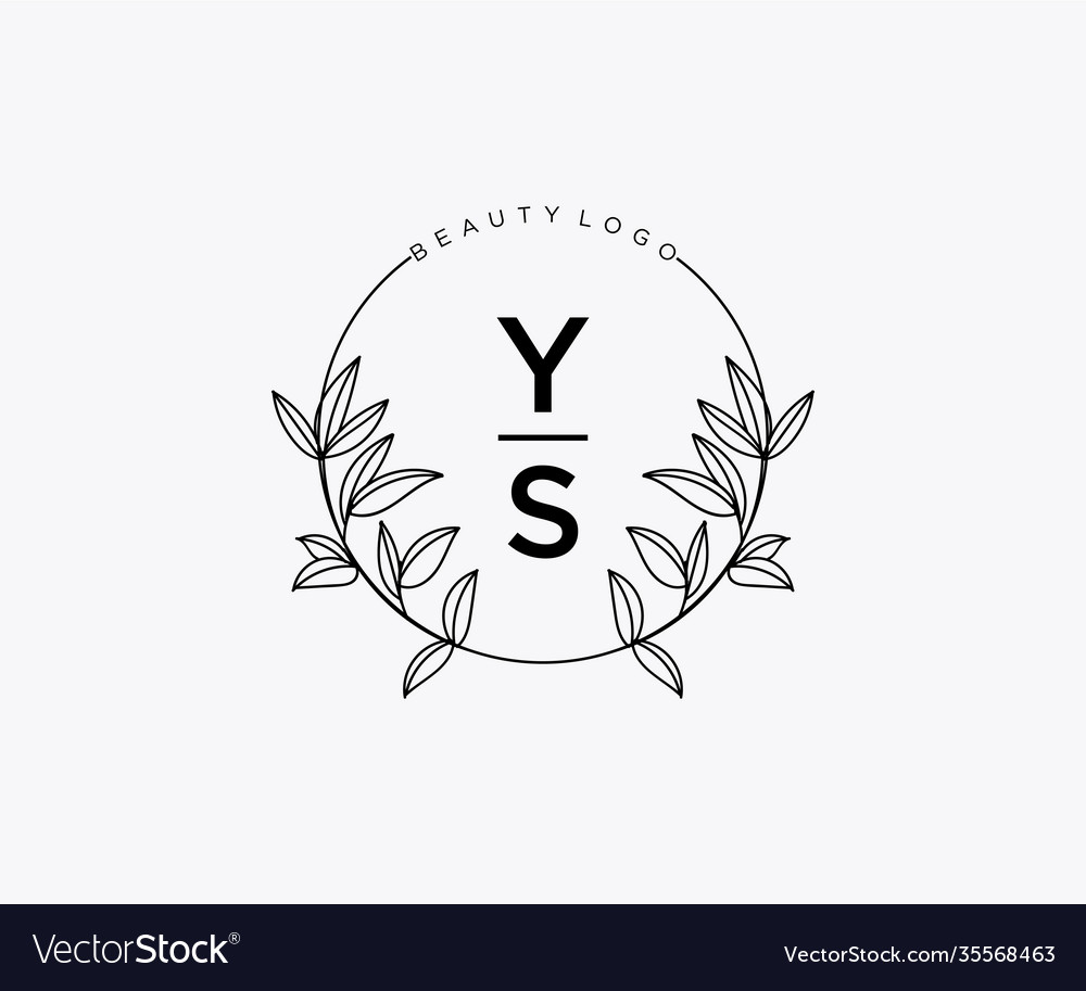 Initial ys letters beautiful floral feminine Vector Image