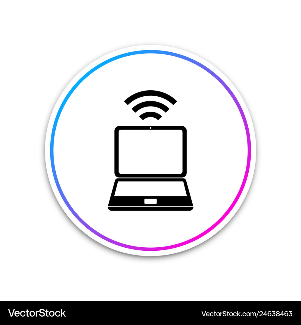 Laptop and wireless icon isolated on white Vector Image