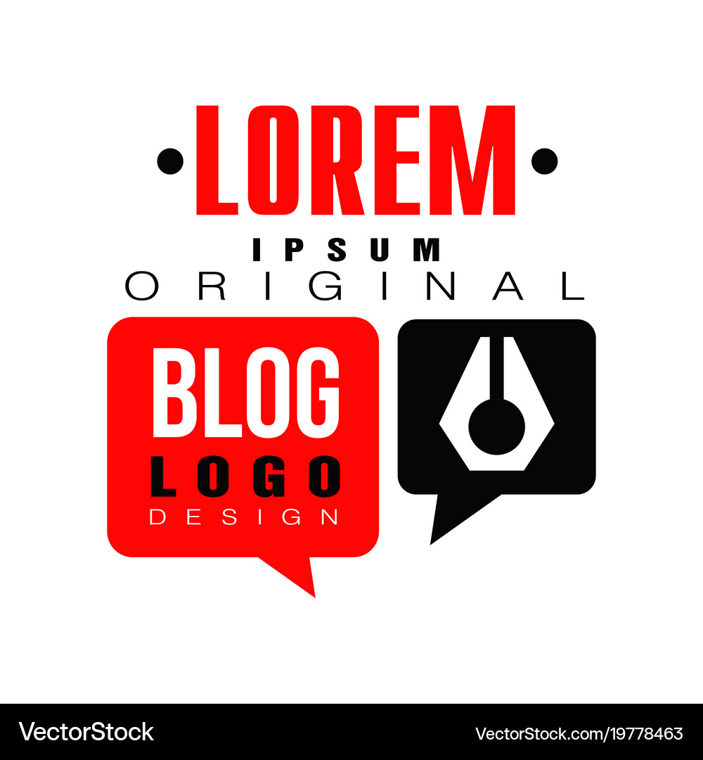 Logo for trendy internet profession blogger Vector Image