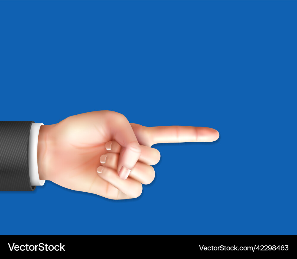 Male hand with pointing index finger Royalty Free Vector