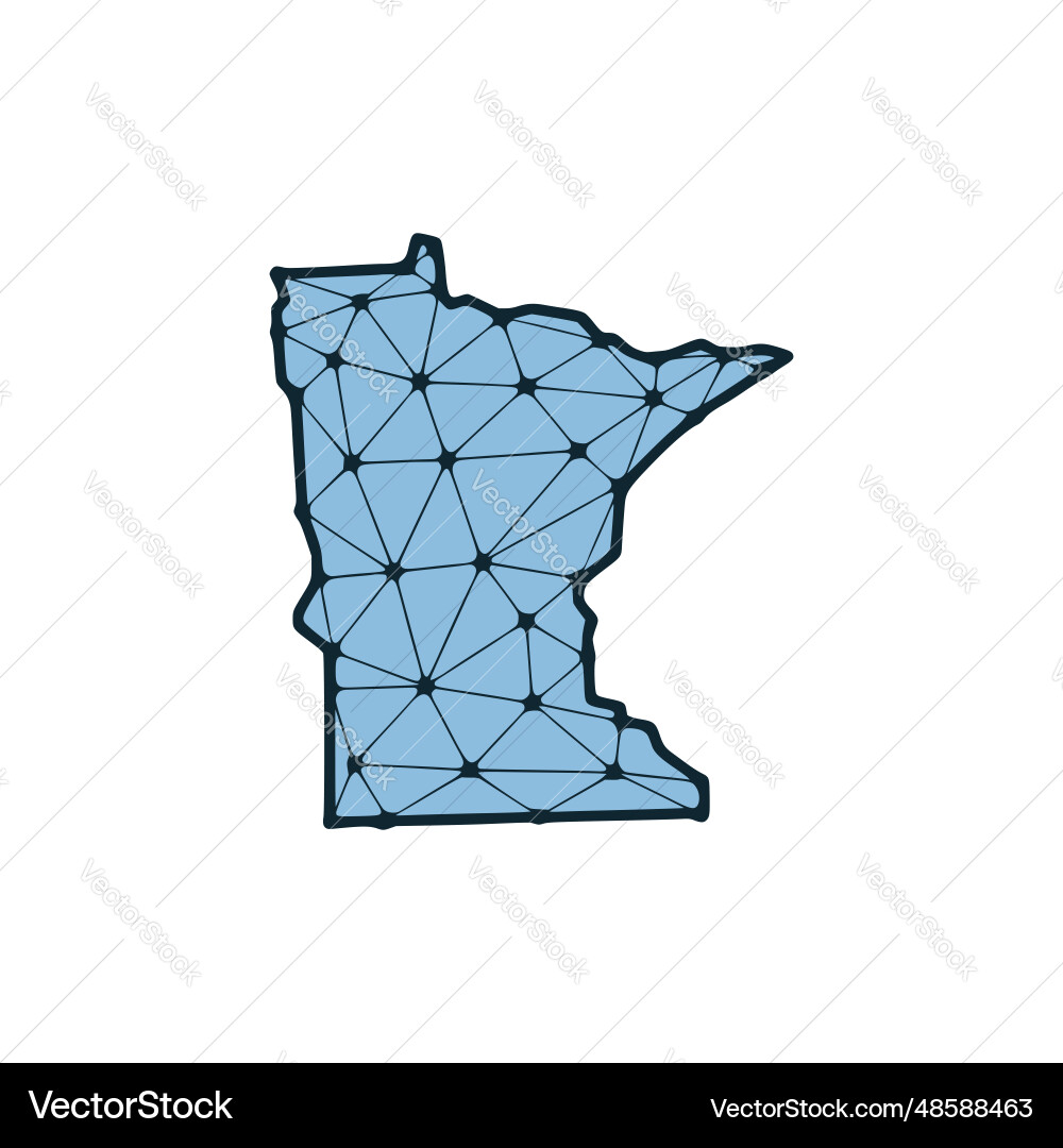 Minnesota state map polygonal made of lines Vector Image