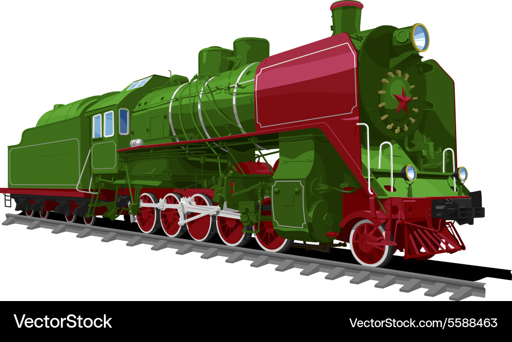 Old steam locomotive Royalty Free Vector Image