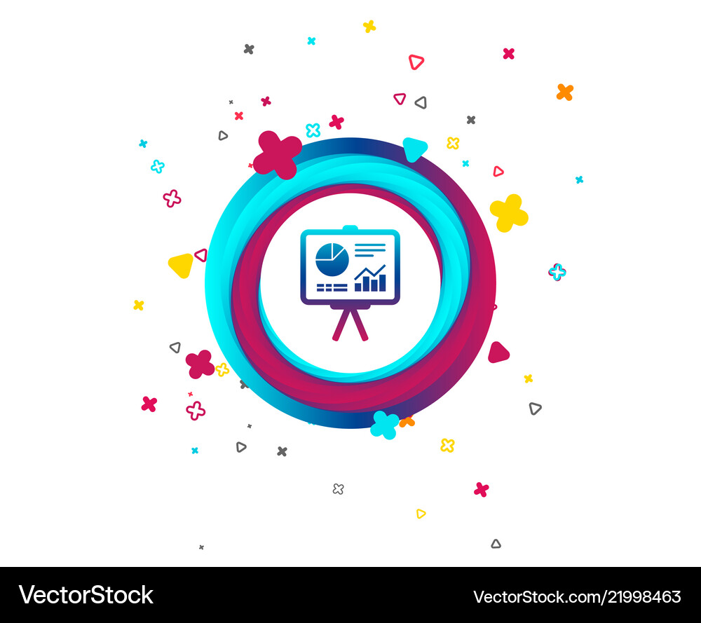 Presentation billboard sign icon diagram symbol Vector Image