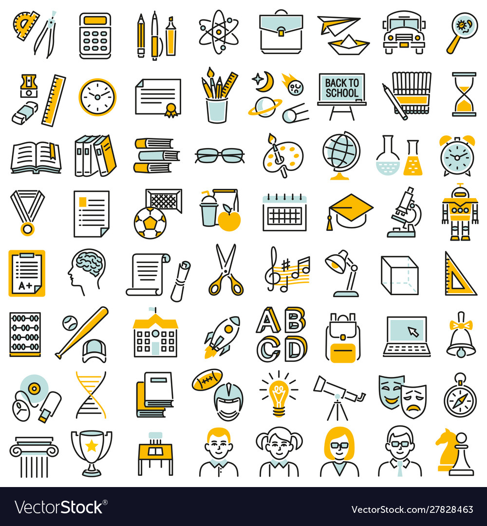 School education icon set Royalty Free Vector Image School education icon set Royalty Free Vector Image