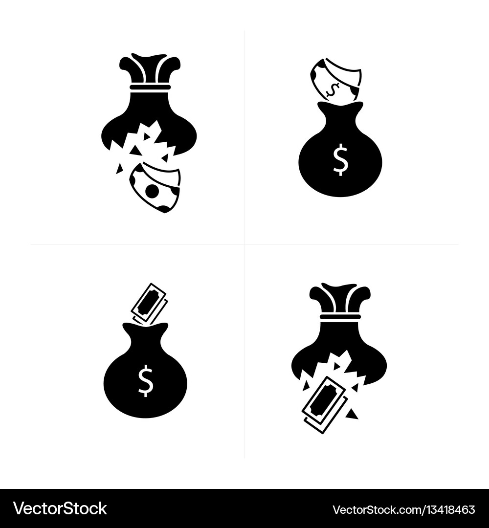 Tear money bag icon design Royalty Free Vector Image