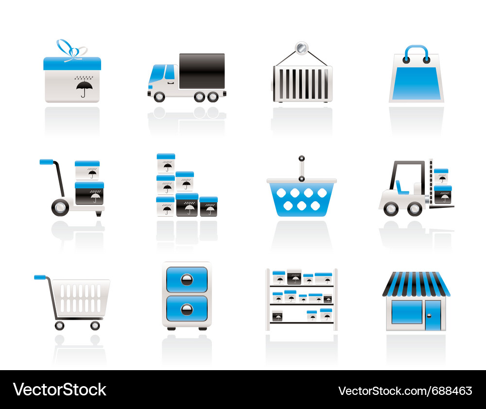 Transportation and shipping icons Royalty Free Vector Image
