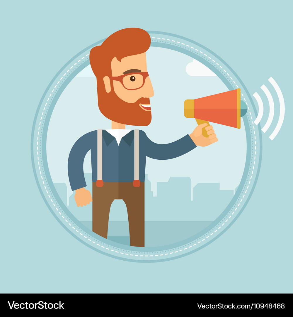 Businessman making public announcement Royalty Free Vector