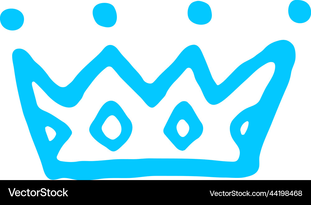 Crown doodle drawing hand drawn royal symbol Vector Image