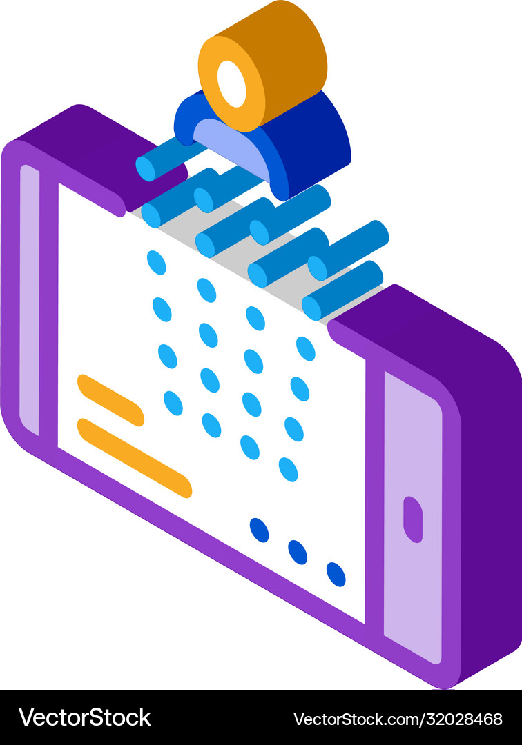 Designing person on phone isometric icon Vector Image
