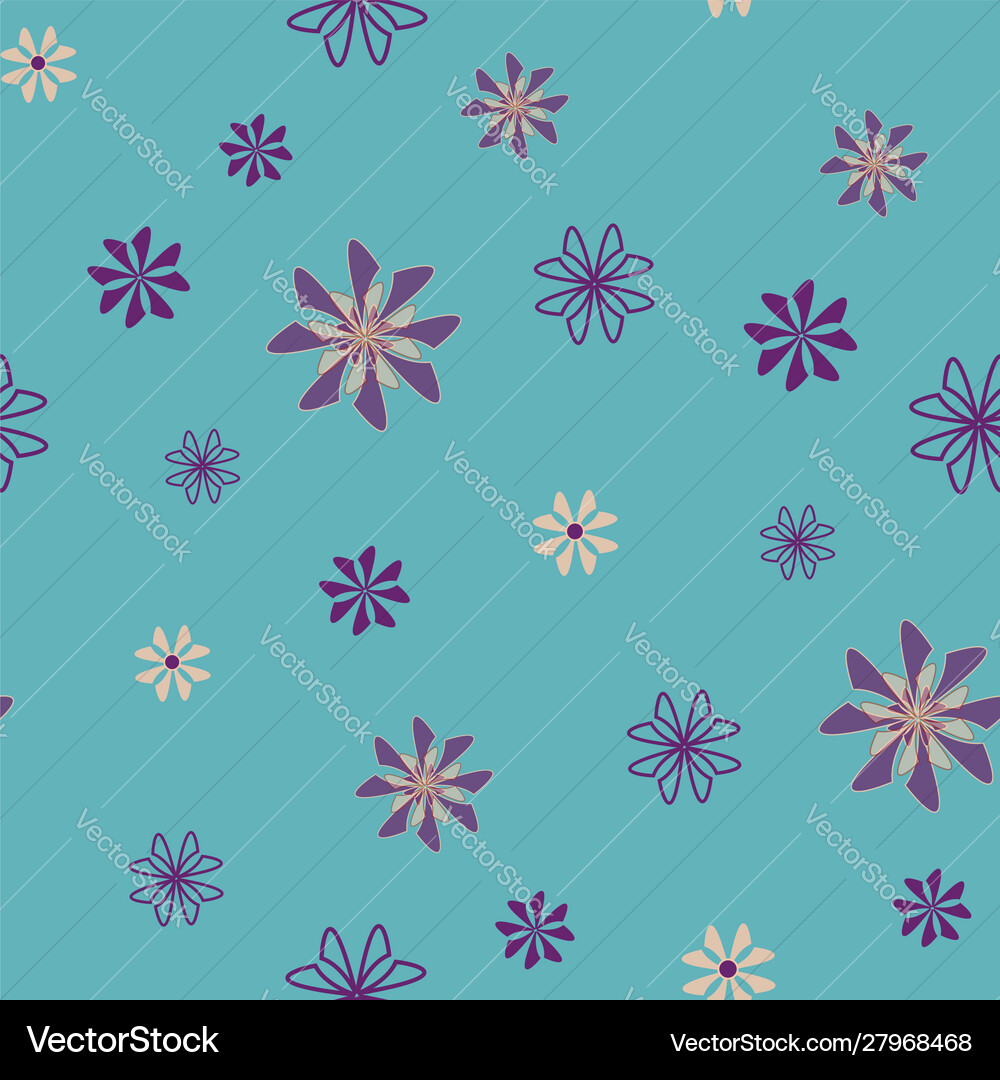 Flower like flakes on a blue background Royalty Free Vector