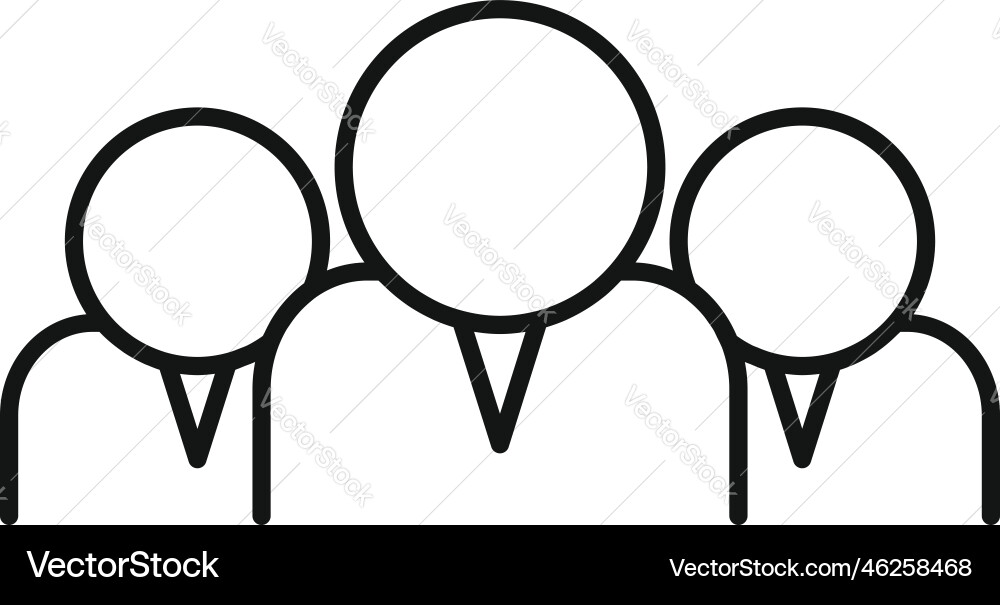Focus group icon outline social trust Royalty Free Vector
