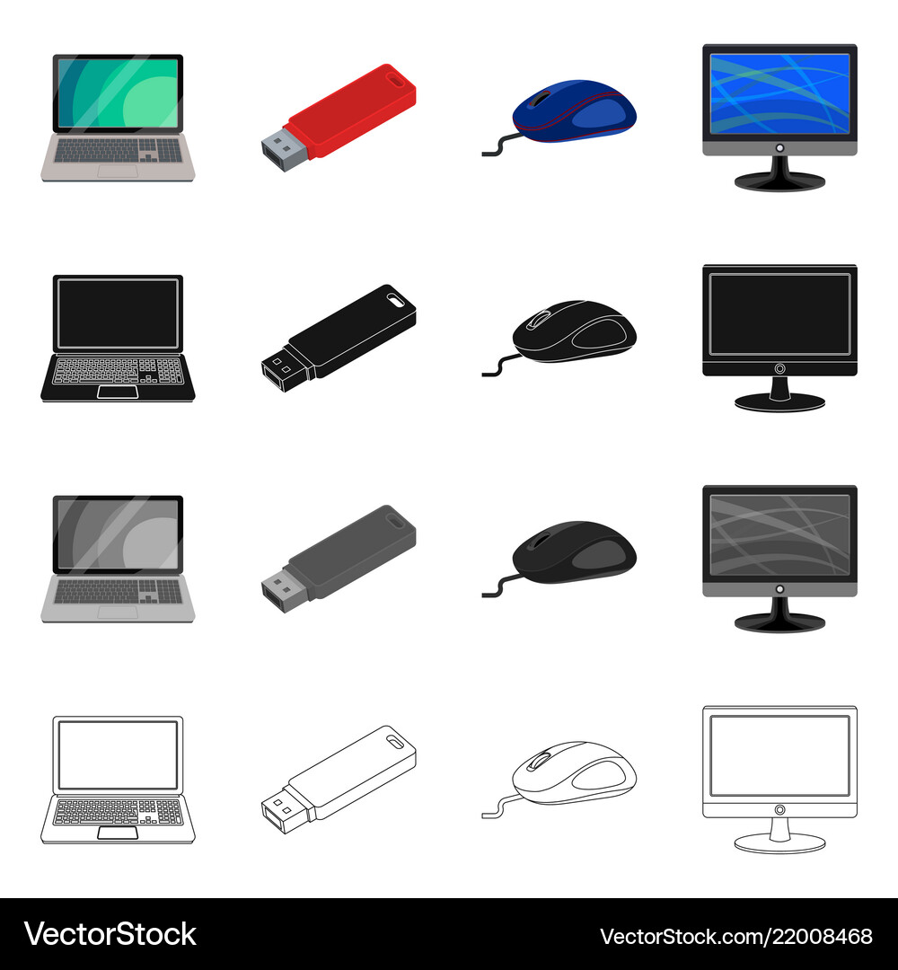Isolated object of laptop and device logo Vector Image