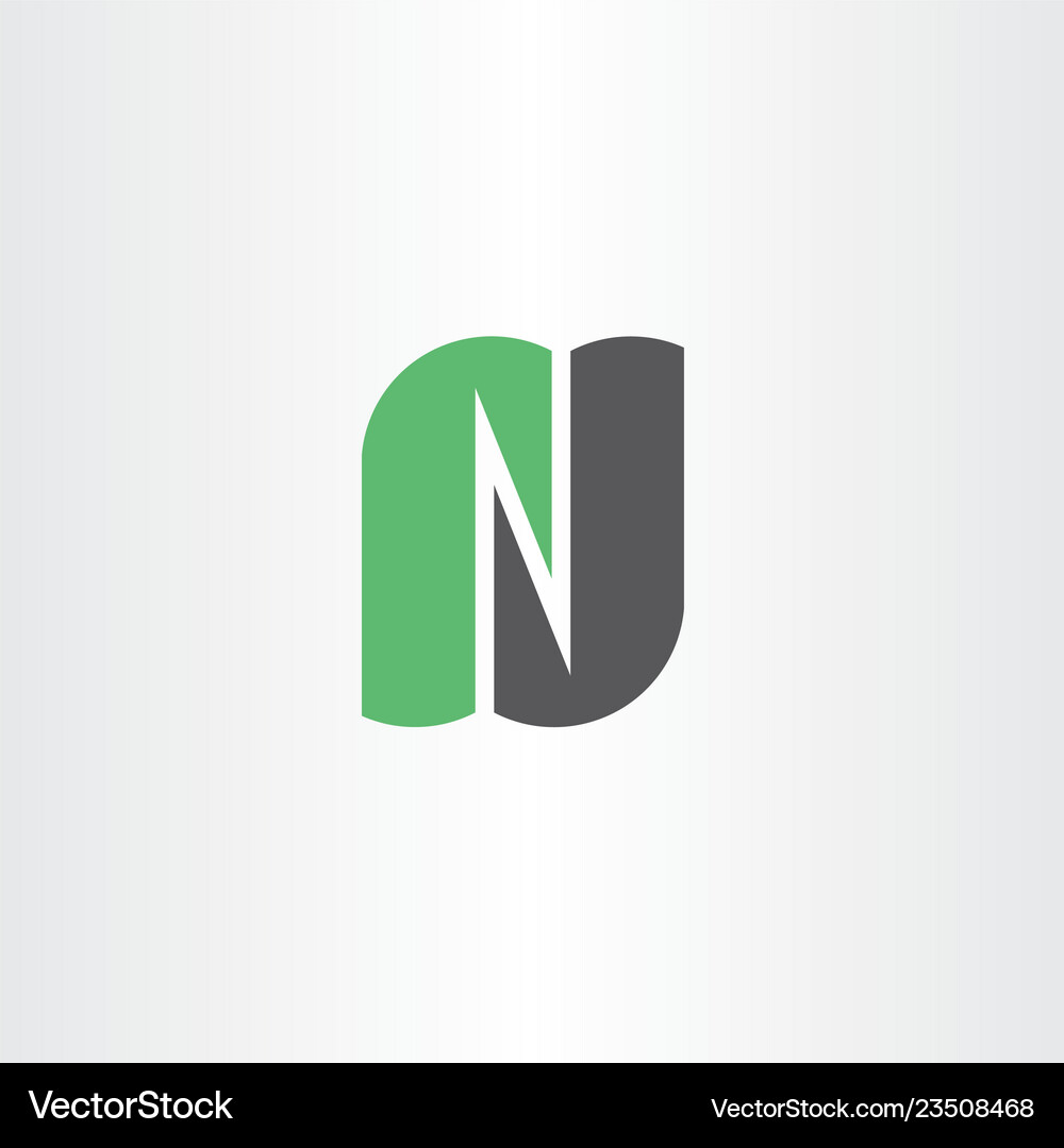 Light green gray n logo letter icon logotype Vector Image