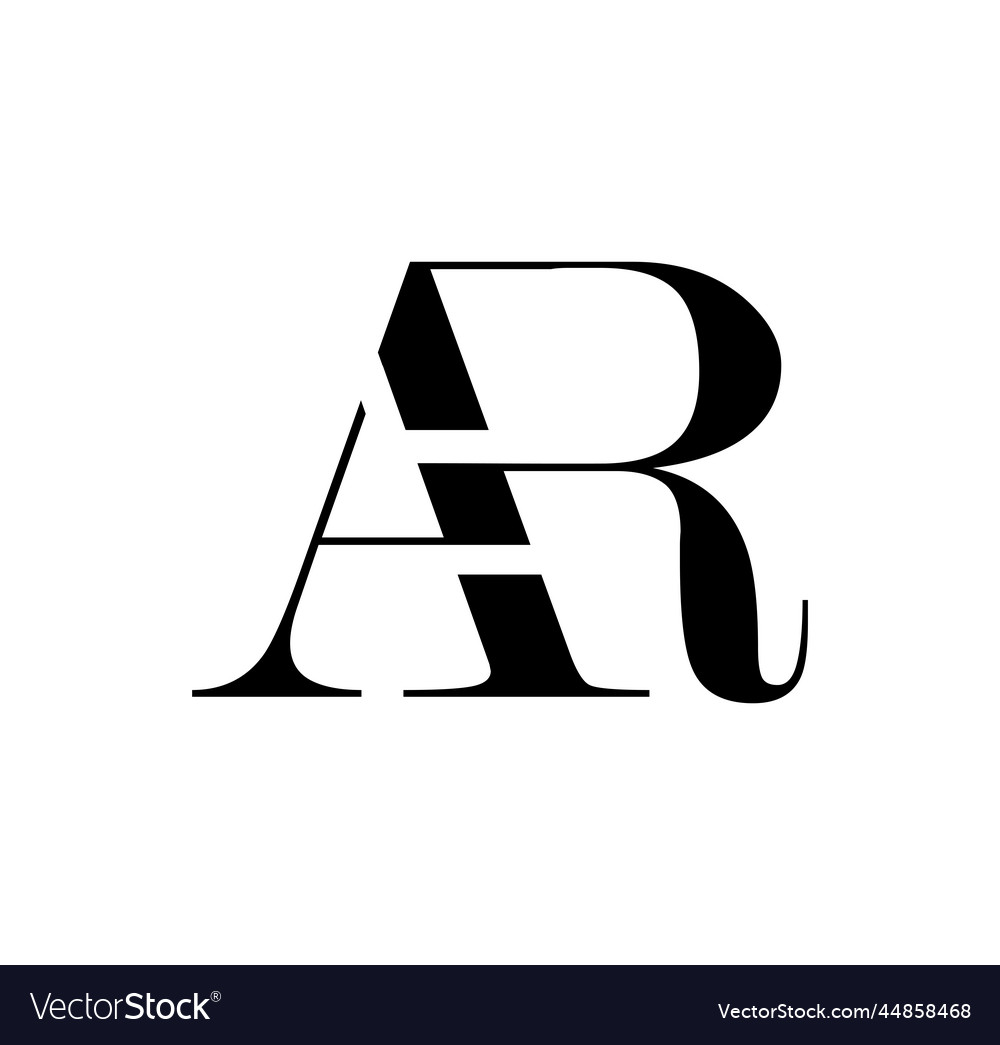 Monogram logo initial letters ar Royalty Free Vector Image