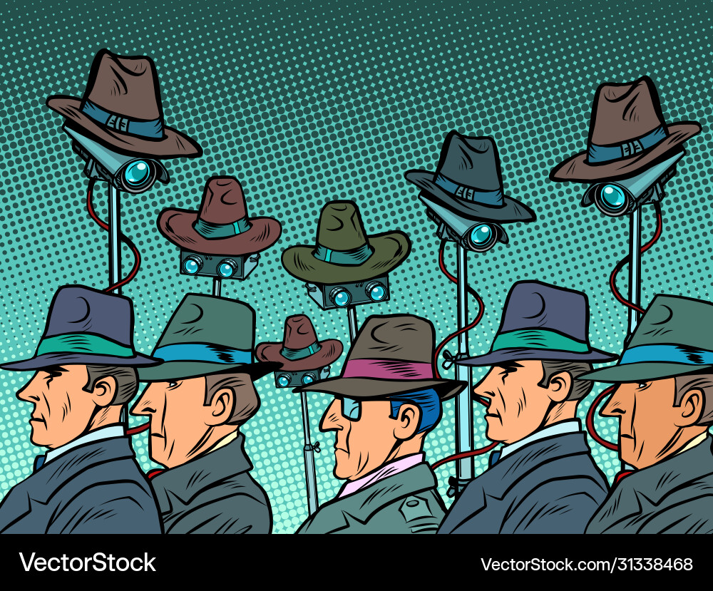 Surveillance spy total video surveillance secret Vector Image