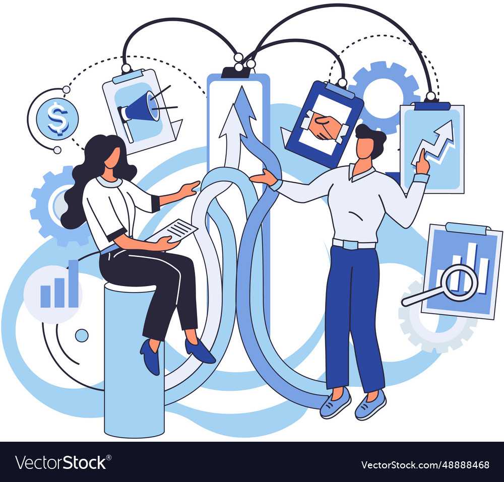Team solving complex problems teamwork Royalty Free Vector Team solving complex problems teamwork Royalty Free Vector