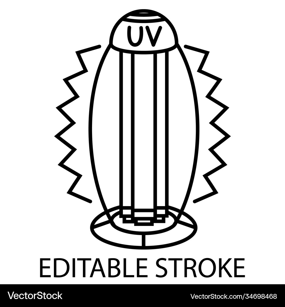 Uv light disinfection outline icon ultraviolet Vector Image