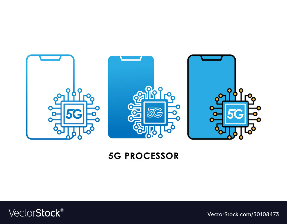 5g processor icon logo cpu engine template Vector Image