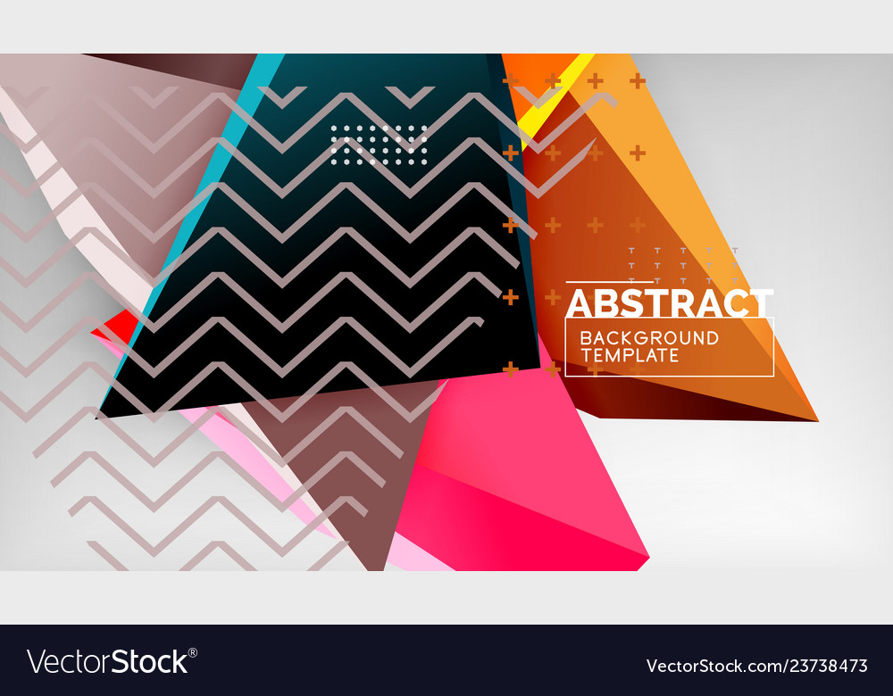 Abstract color triangles geometric background Vector Image