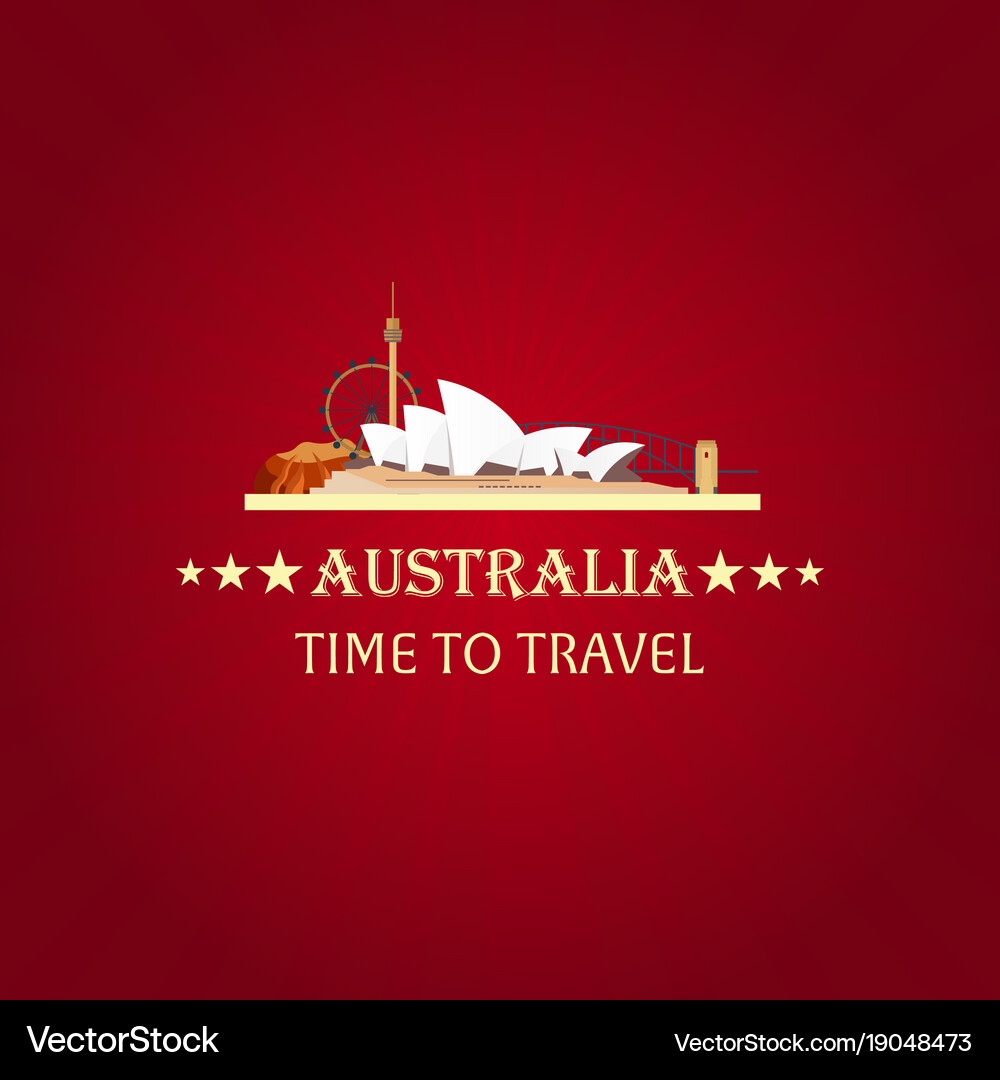 Australia tourism travelling Royalty Free Vector Image