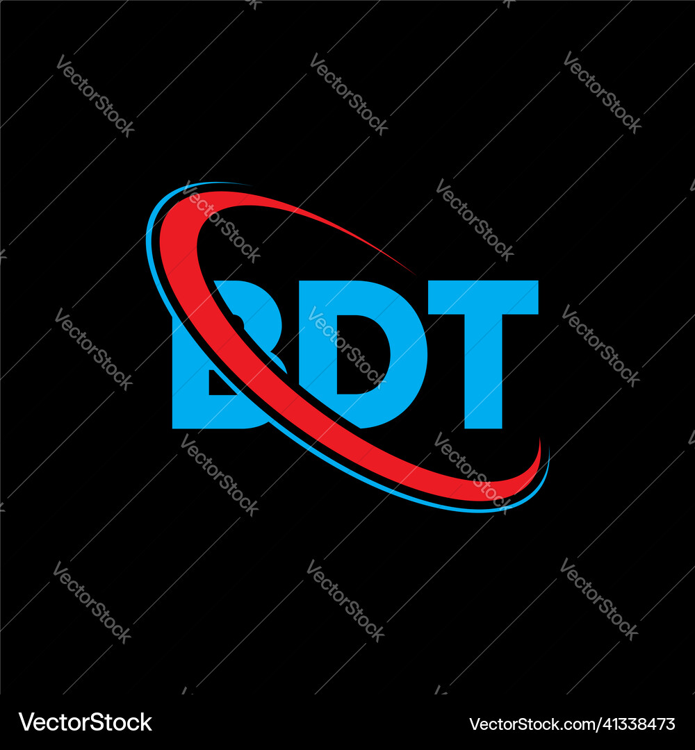 Bdt logo letter letter logo design Royalty Free Vector Image