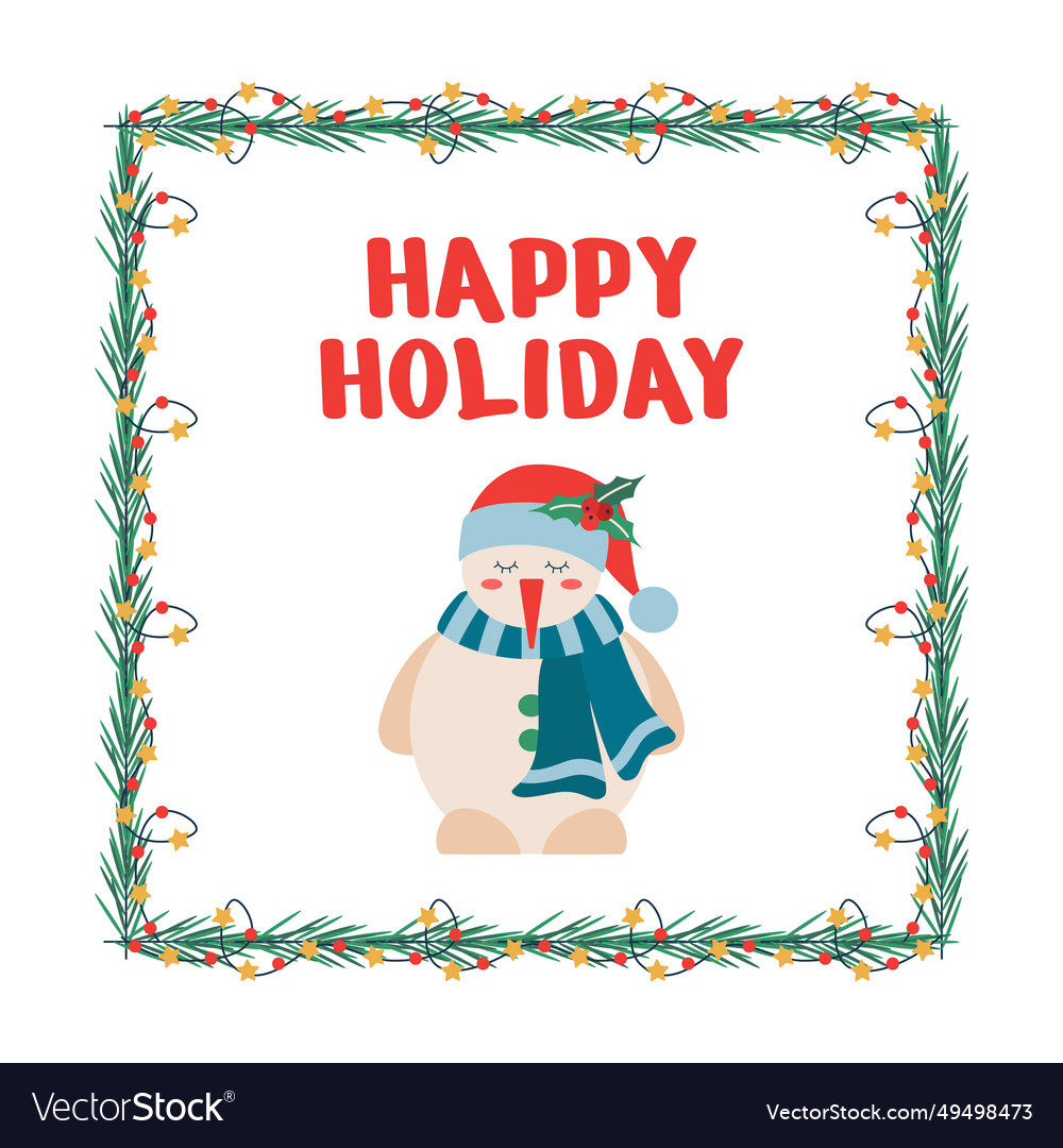 Christmas lettering text happy holiday Royalty Free Vector