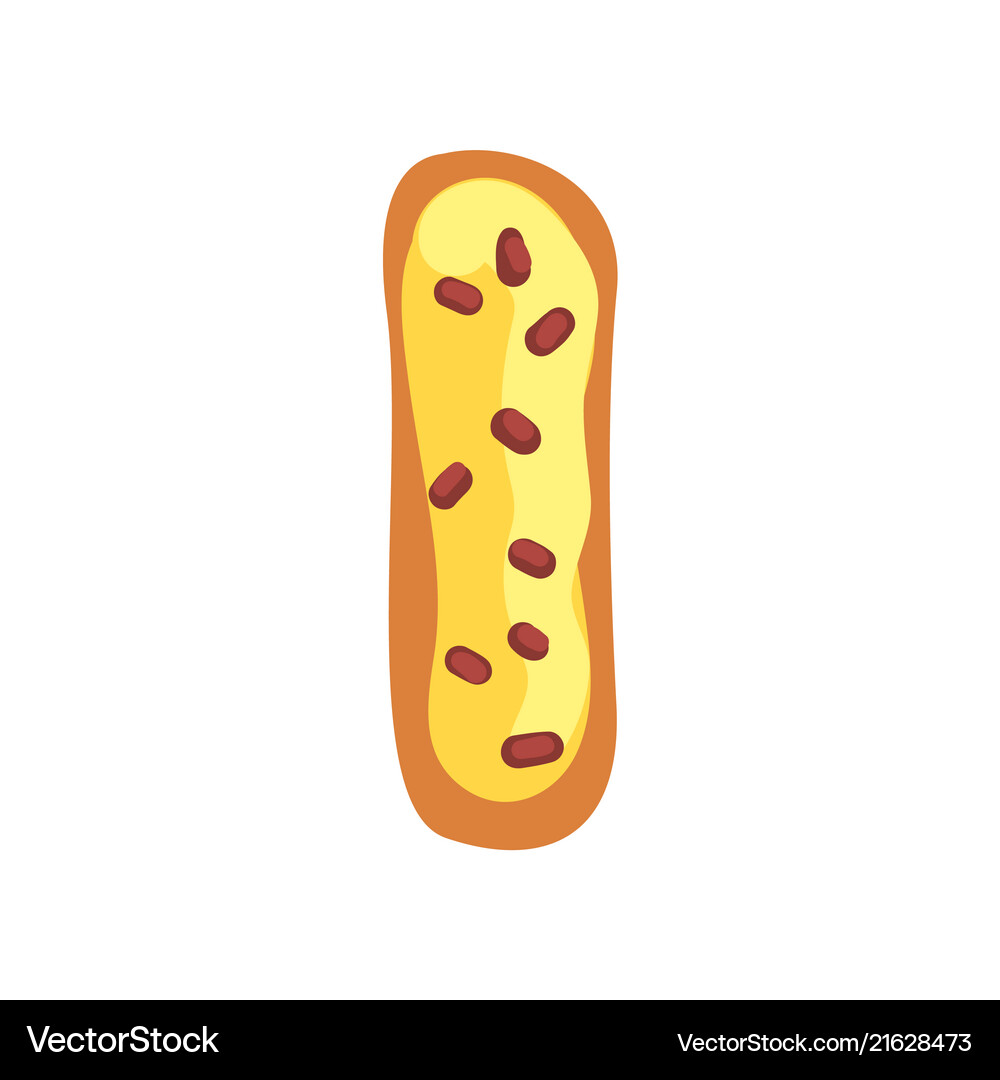 I letter in shape sweet glazed cookie Royalty Free Vector
