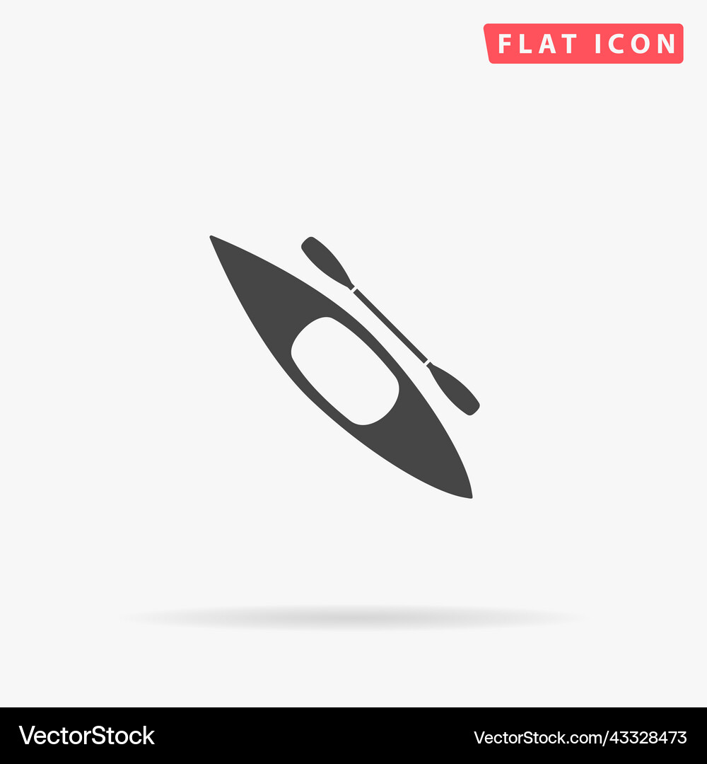 Kayak Flat Icon - Water Sport Royalty Free Vector Image
