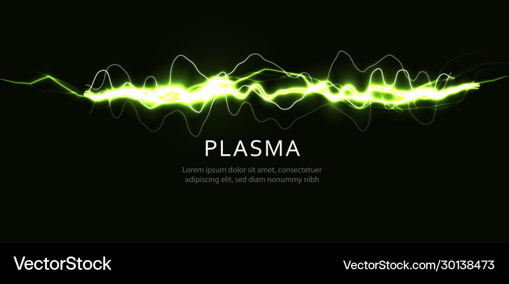 Lightning green color curve line on black Vector Image