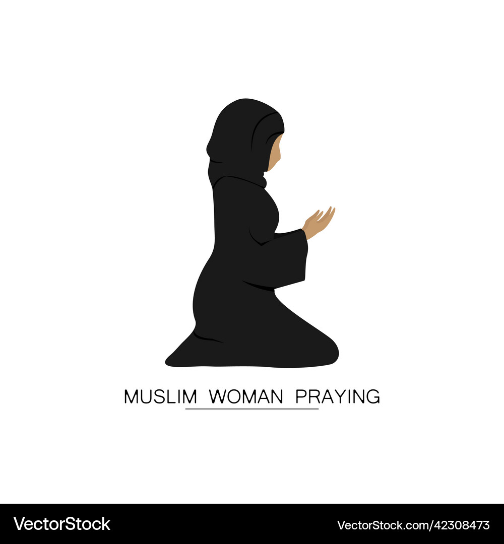 Muslim woman praying Royalty Free Vector Image