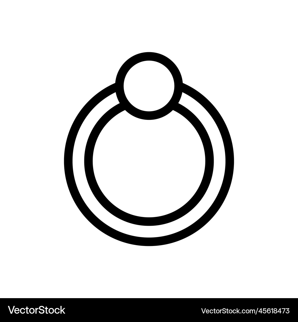 Ring icon line isolated on white background black Vector Image